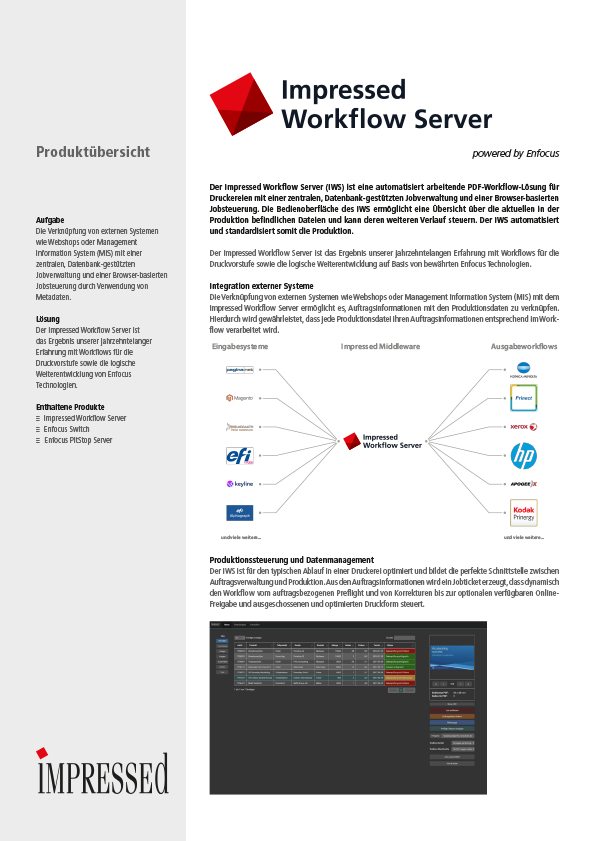 Impressed Workflow Server | Die smarte PDF-Workflow-Lösung für Druckereien